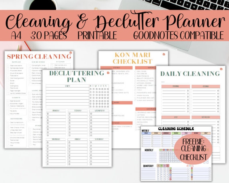Printable Cleaning & Declutter Planner: Konmari Checklist (30-page) - Etsy