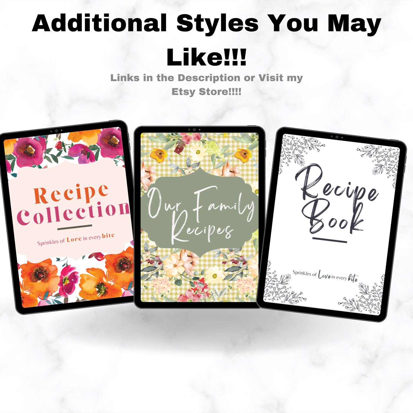 EDITABLE Recipe Binder Template, Printable Recipe Template, Recipe Card ...