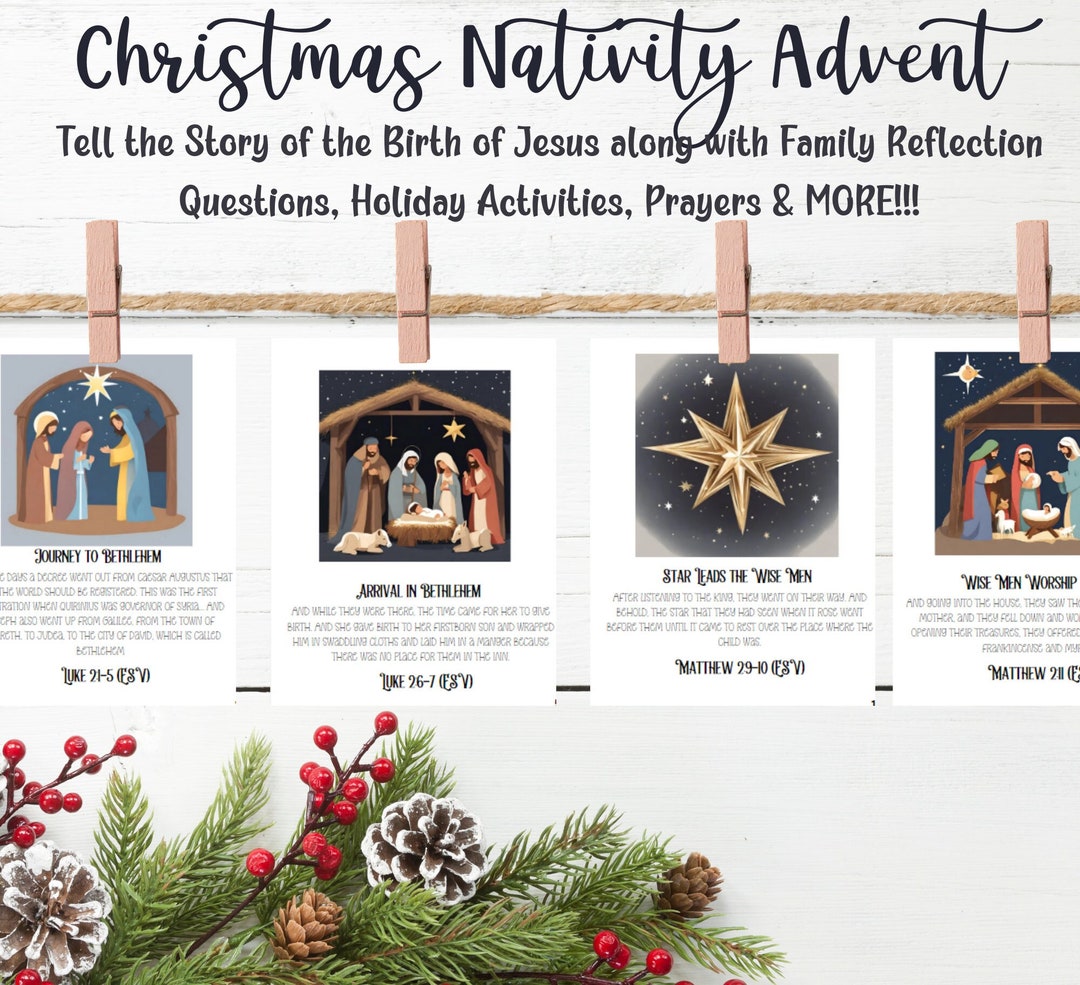 Nativity Advent Calendar Printable for Kids and Adults | Christmas ...