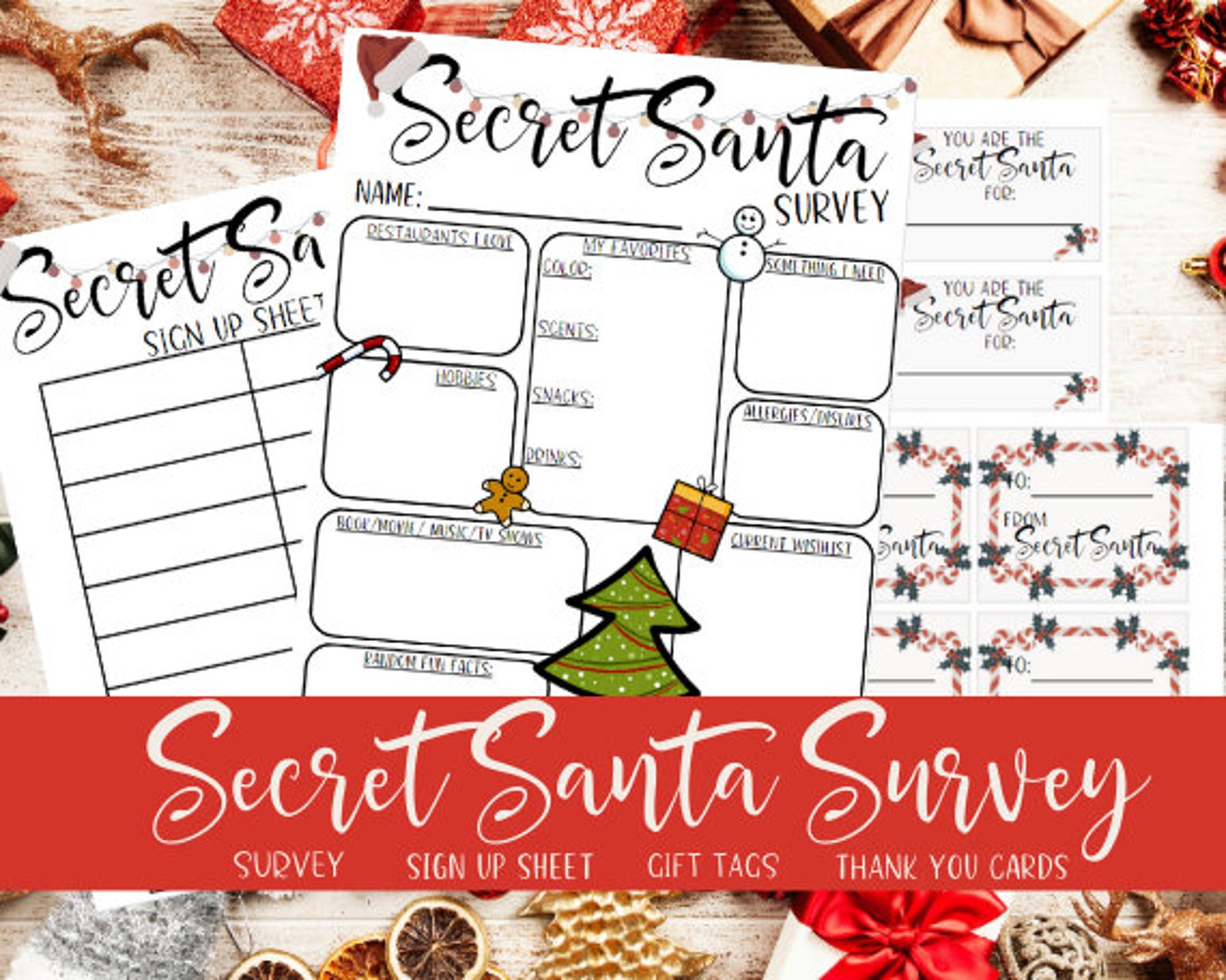 Secret Santa Questionnaire, Secret Santa Gift Exchange, Secret Santa ...