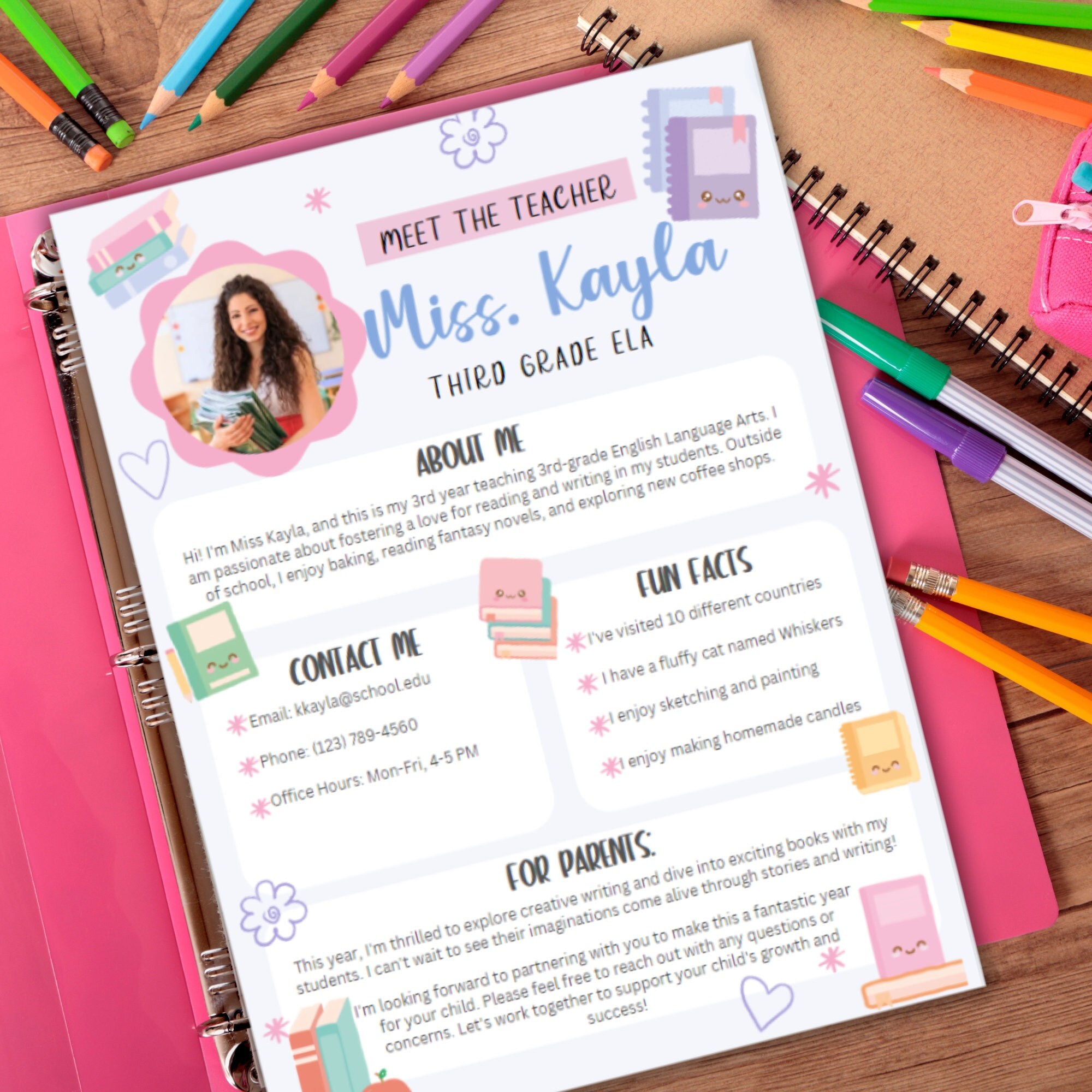Editable Meet the Teacher Template - Back to School Introduction, First ...