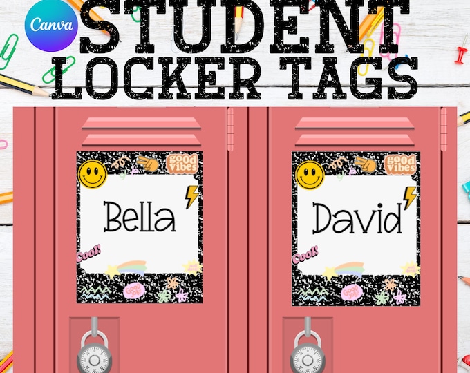 Editable Student Locker Tags & Name Tags for Classroom - Customizable ...