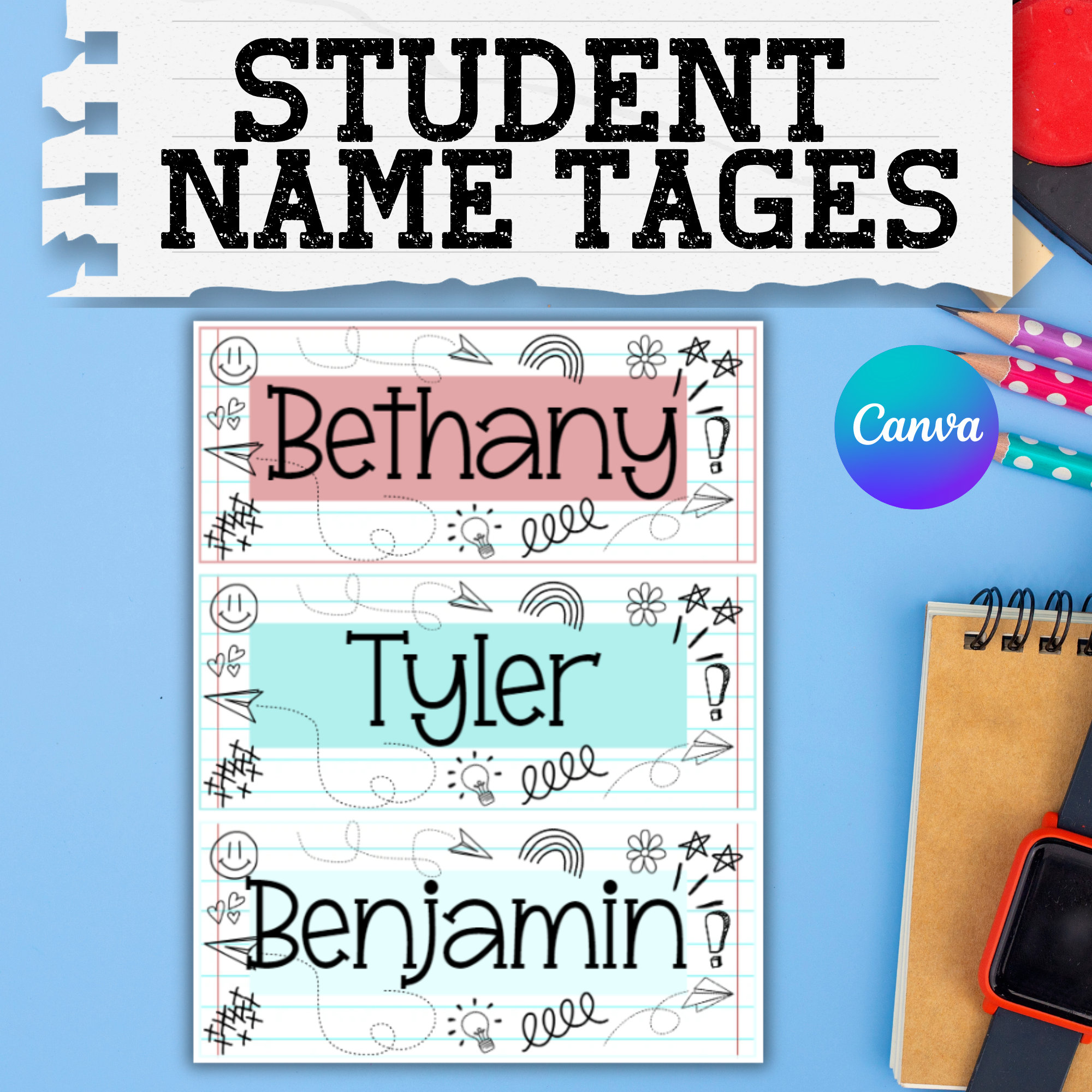 Editable Classroom Name Tags Template, Student Name Tags, Classroom ...