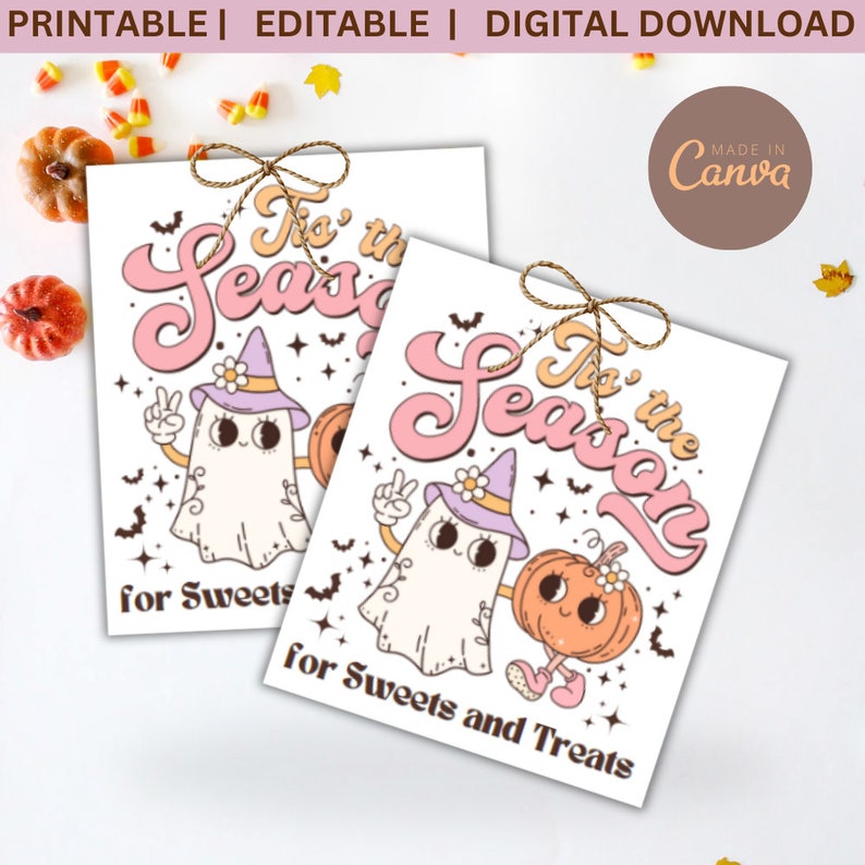 EDITABLE Halloween Party Favor Tags, Halloween Treat Tags, Halloween ...