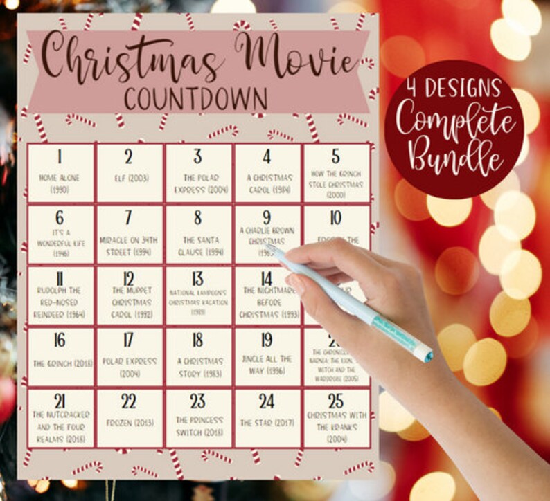 Christmas Countdown Printable, Christmas Countdown Calendar, Advent ...