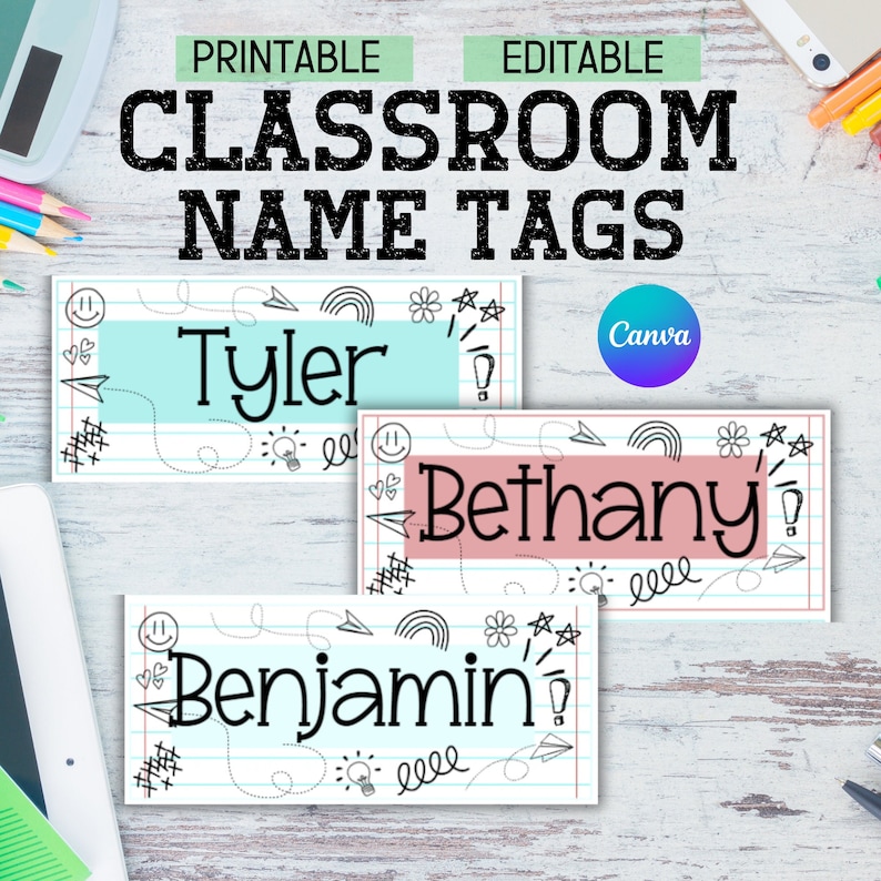 Editable Classroom Name Tags Template, Student Name Tags, Classroom ...