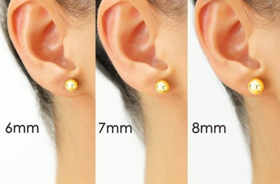 6mm white gold ball stud earrings store