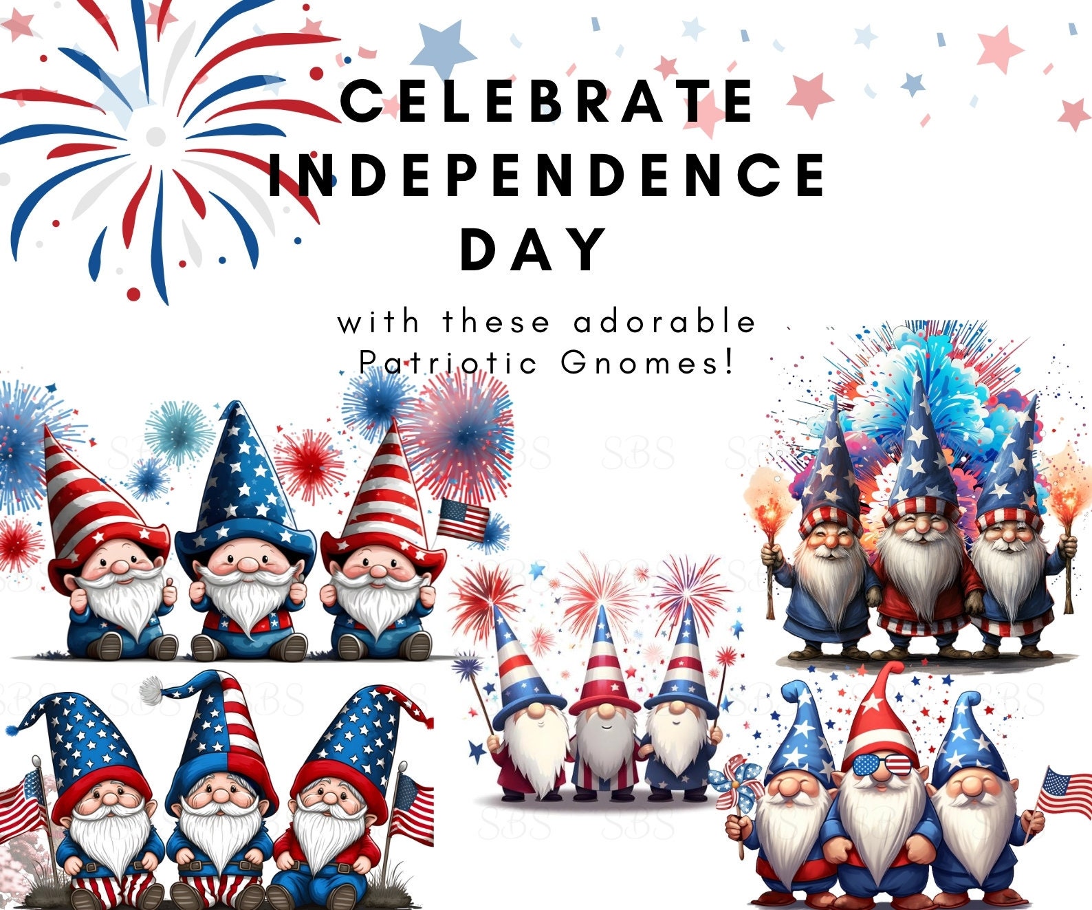Patriotic USA Gnomes PNG Sublimation Designs for 4th of July, 4th of ...