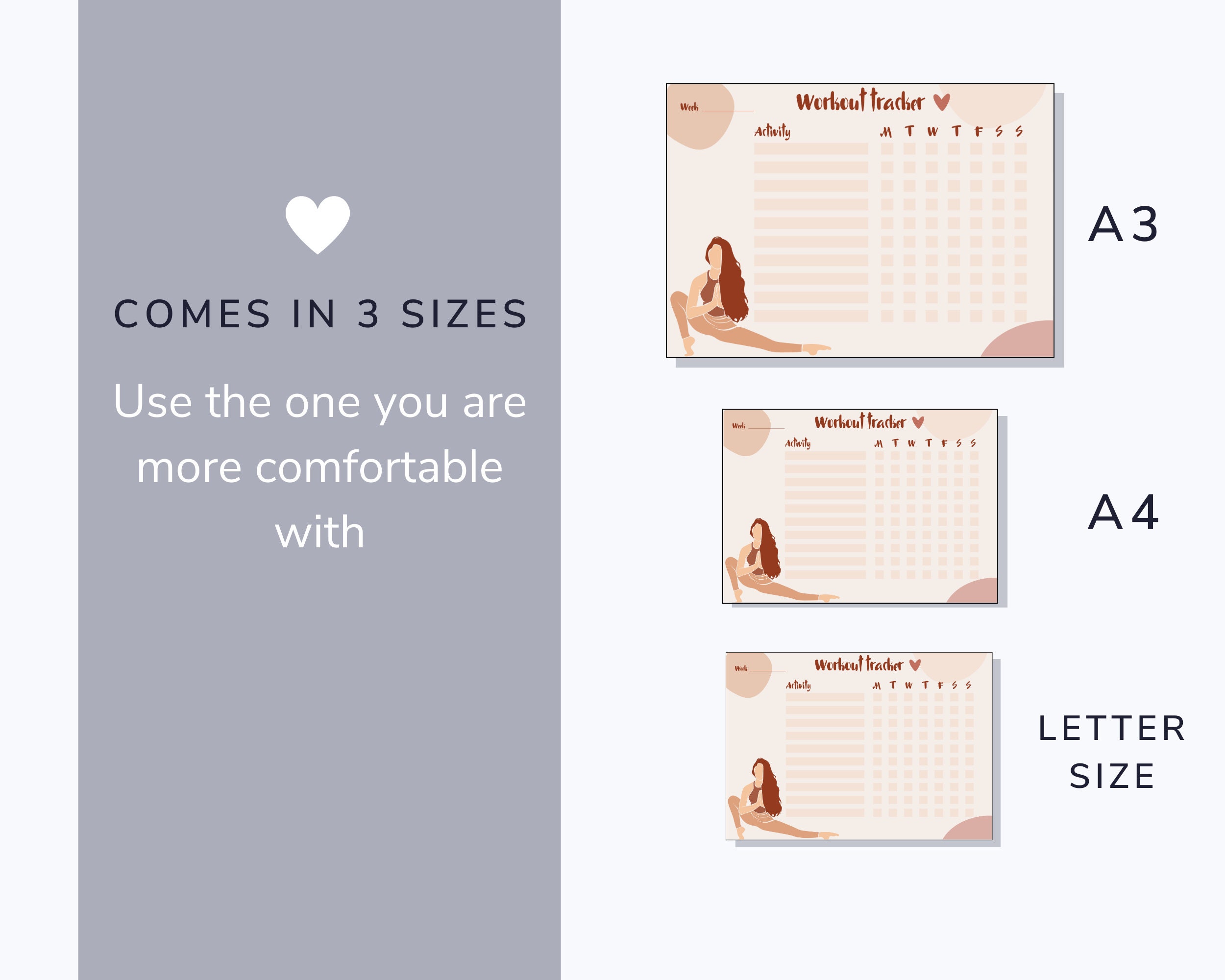 Workout Tracker, Exercise Log, Printable Workout Journal, Weekly ...