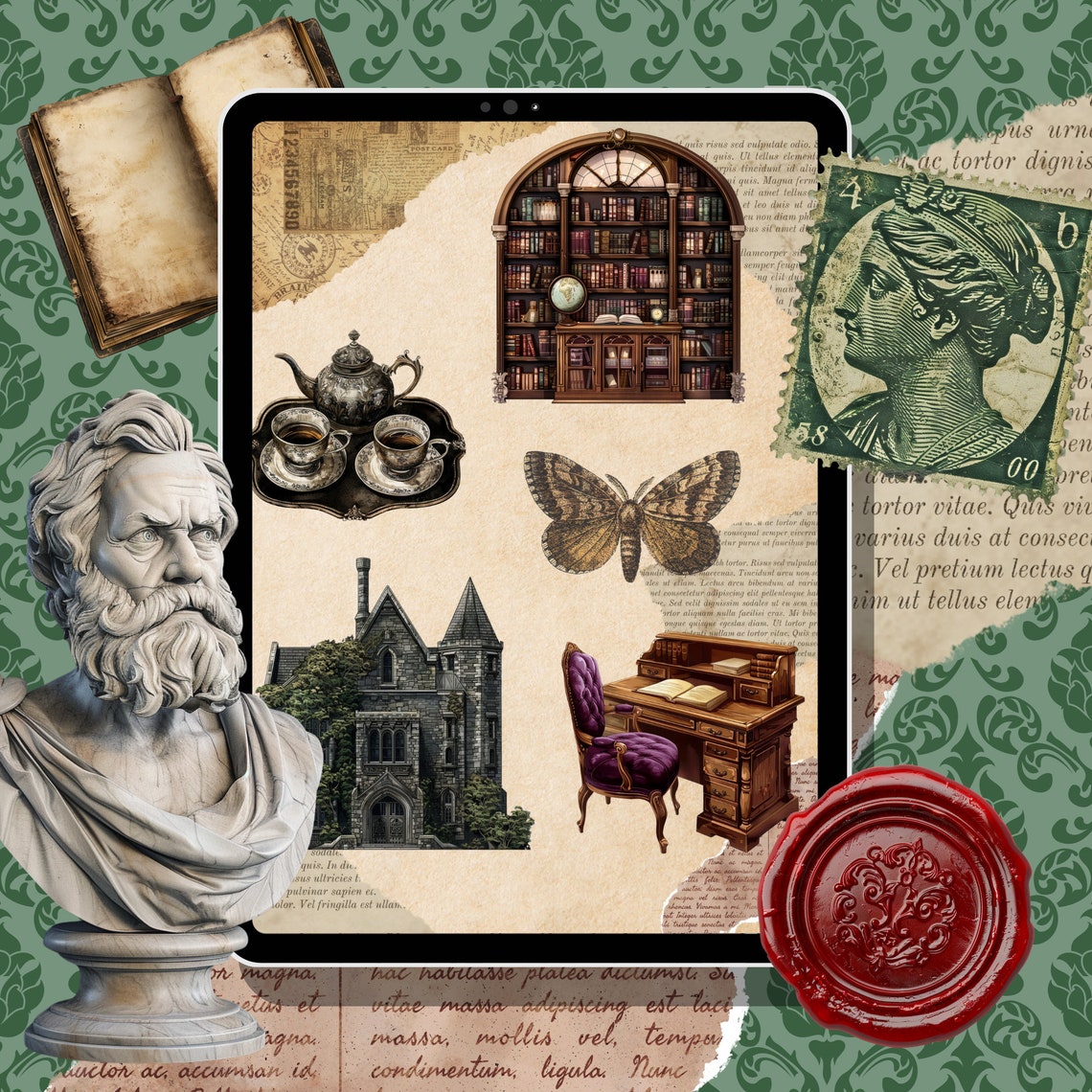 Dark Academia Clipart Dark Academia Digital Stickers Goodnotes Stickers ...