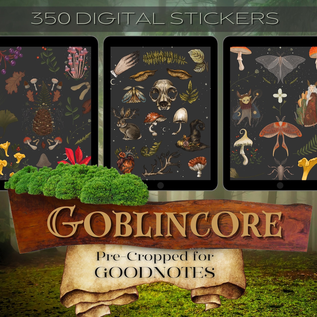 Goblincore Digital Stickers | Goblincore Clipart | Fantasy Clipart ...
