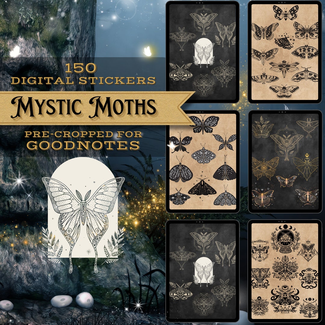 Moth Digital Stickers | Moth Clipart | PNG Clipart | Moth Goodnotes ...