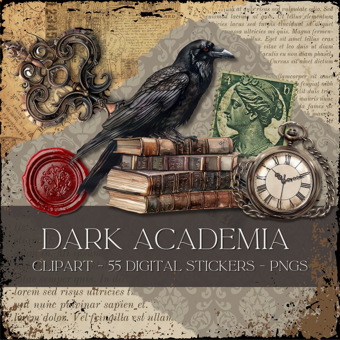Dark Academia Clipart Dark Academia Digital Stickers Goodnotes Stickers ...