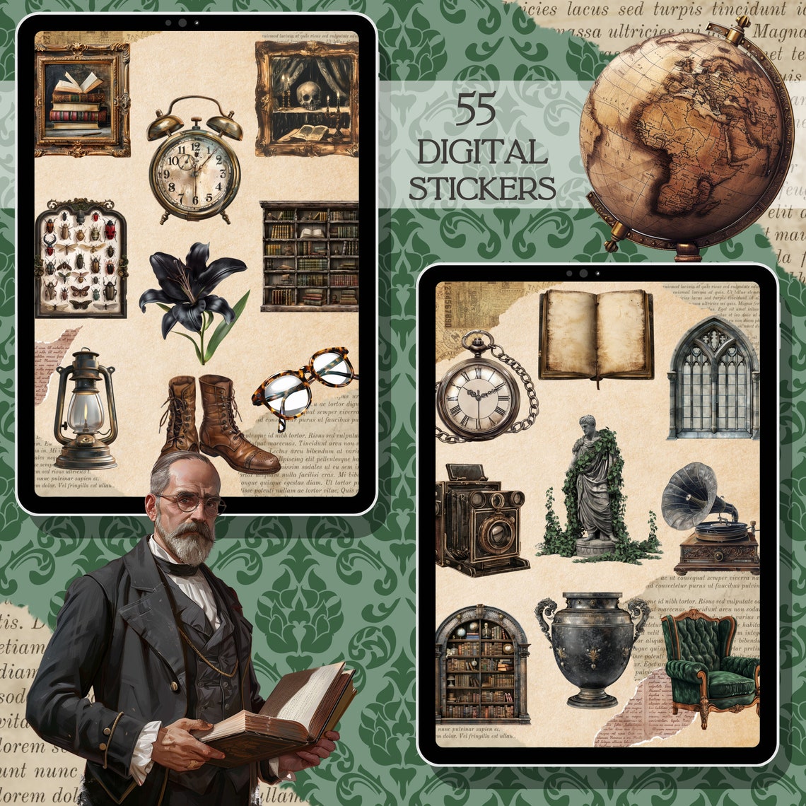 Dark Academia Clipart Dark Academia Digital Stickers Goodnotes Stickers ...