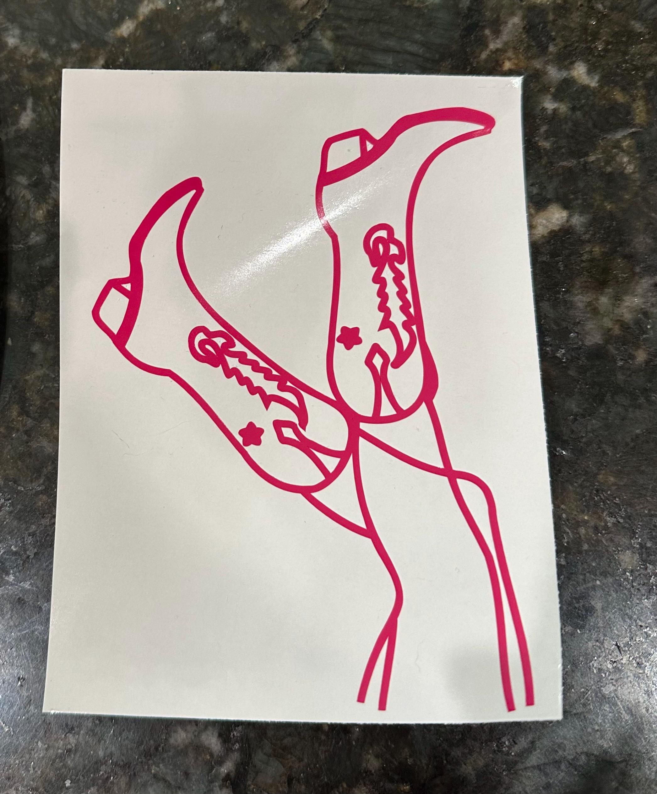 Cowgirl Boots Car Window Decal - Etsy