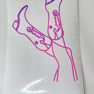 Cowgirl Boots Car Window Decal - Etsy
