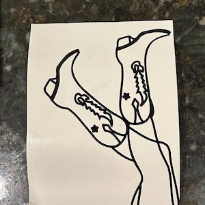 Cowgirl Boots Car Window Decal - Etsy