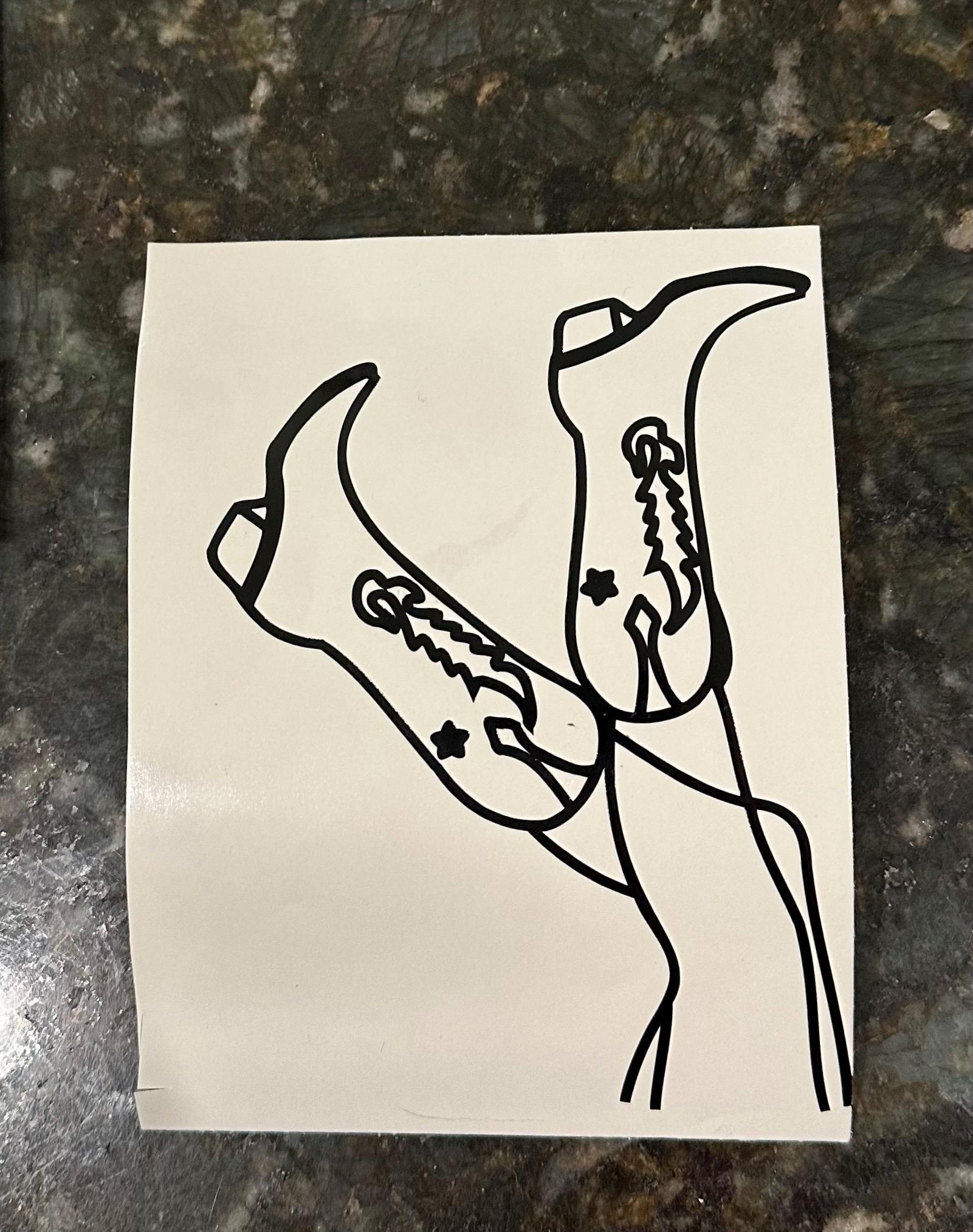 Cowgirl Boots Car Window Decal - Etsy