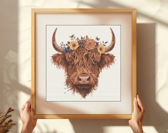 Highland Cow Cross Stitch Chart/pattern PDF Download - Etsy
