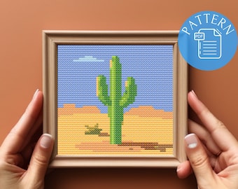Sunset in the Desert Cross Stitch Pattern, Instant Download PDF ...