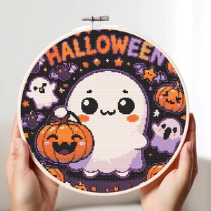 Halloween Pumpkin Cross Stitch Pattern: Spooky Gothic Design (PDF) - Etsy