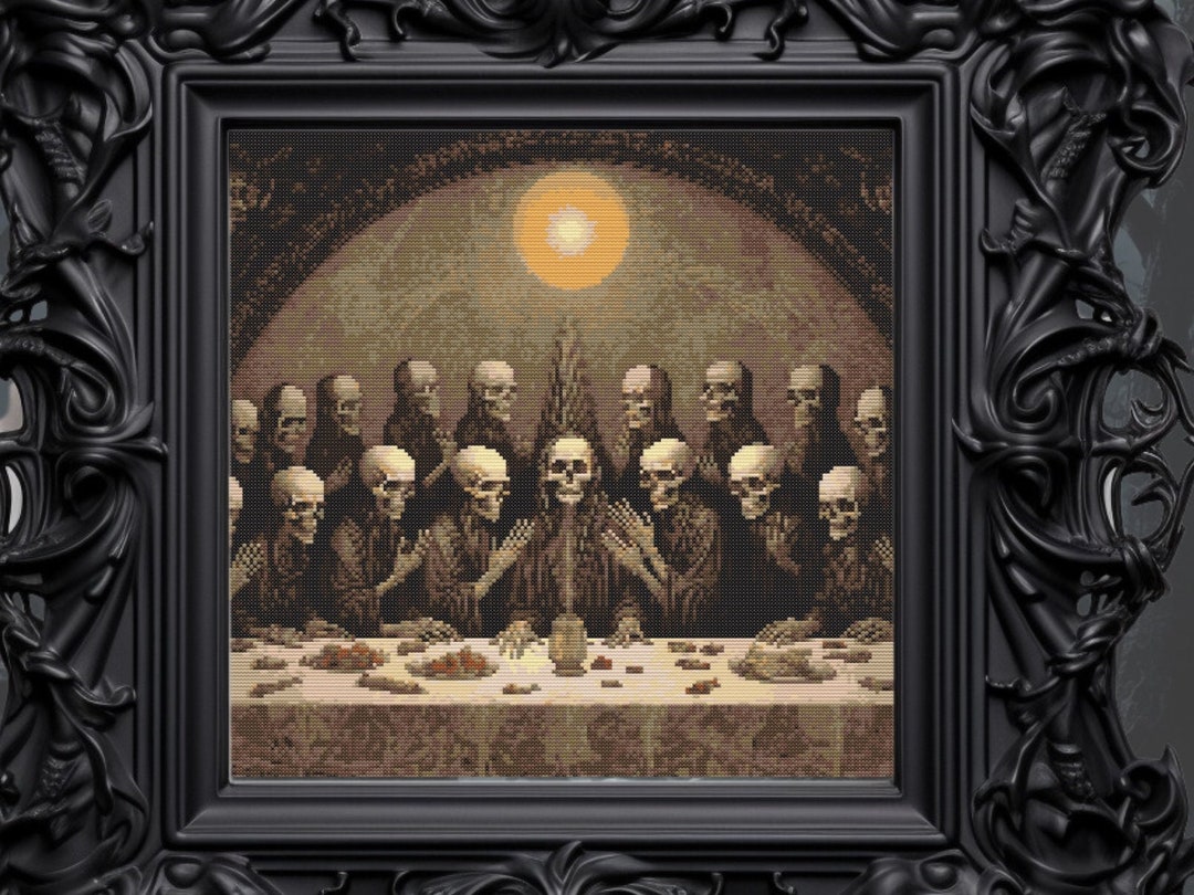 Skeleton Last Supper Cross Stitch Pattern: Gothic Horror (PDF) - Etsy