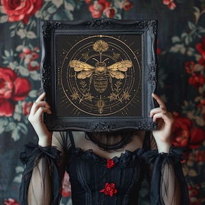 Gold Vintage Bee Cross Stitch Pattern: Gothic Halloween (PDF) - Etsy