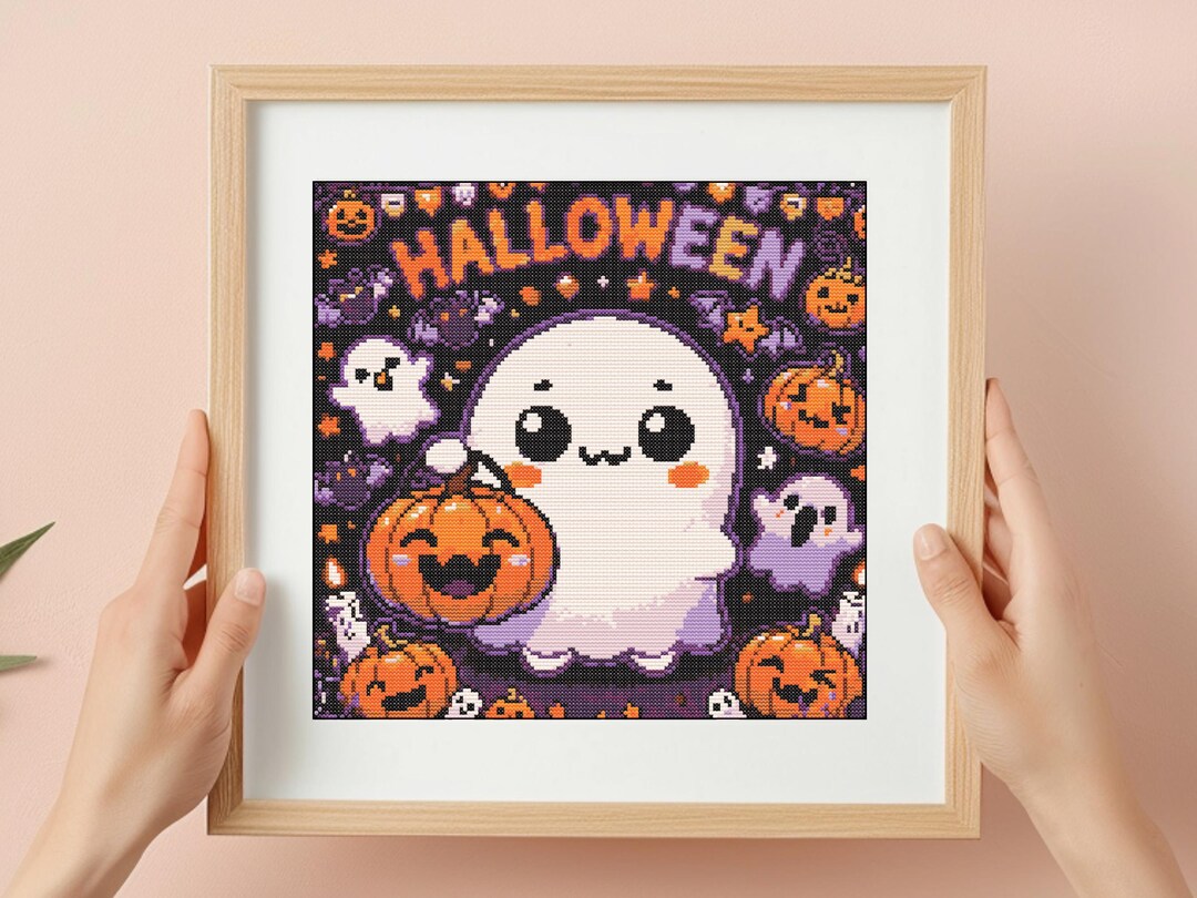 Halloween Pumpkin Cross Stitch Pattern: Spooky Gothic Design (PDF) - Etsy