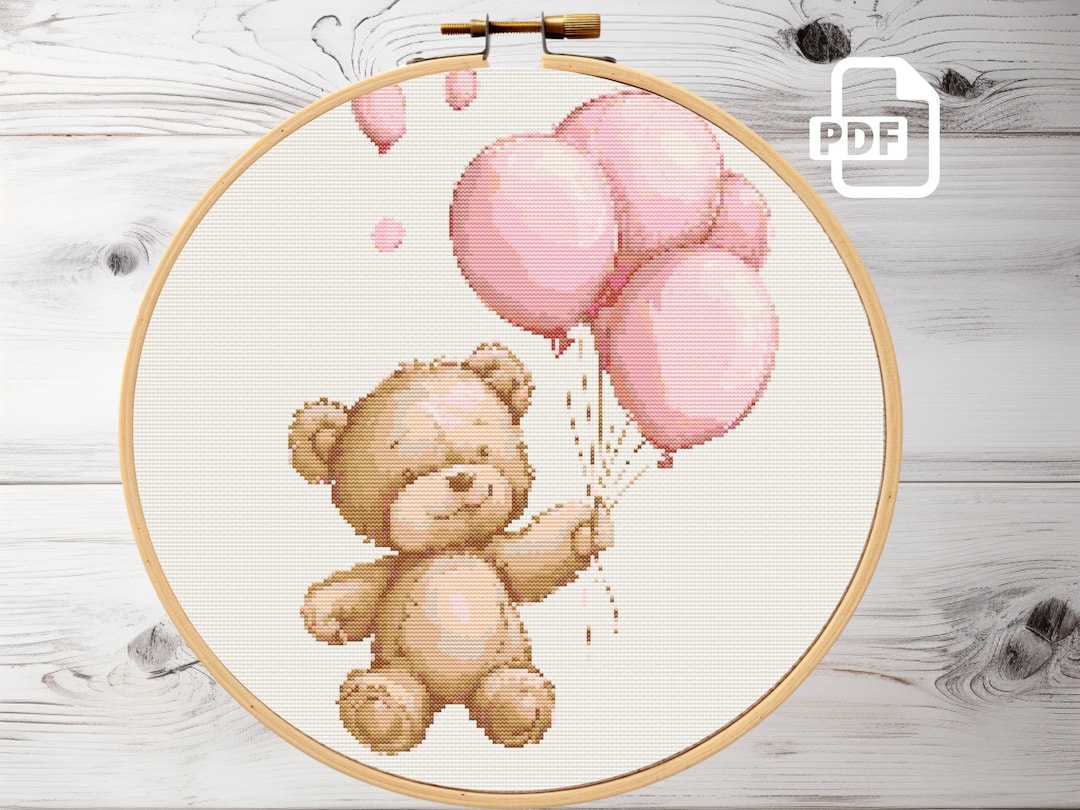 Cute Teddy Bear Cross Stitch Pattern | Animal X-stitch Chart | Kids ...