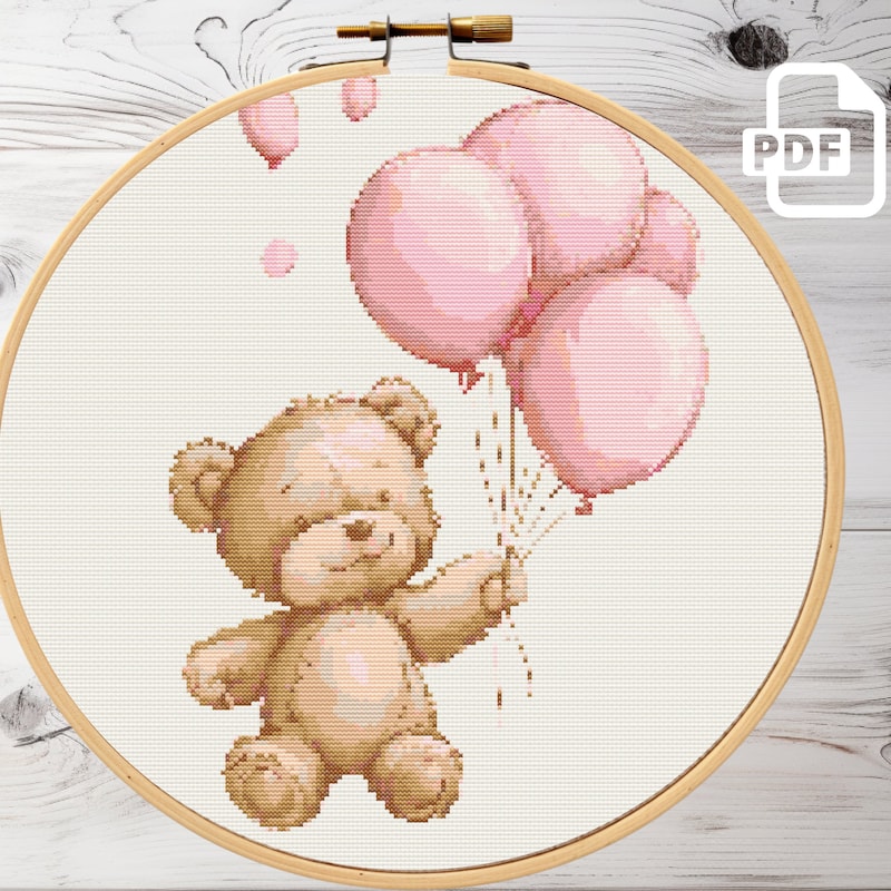 Teddy Cross Stitch - Etsy