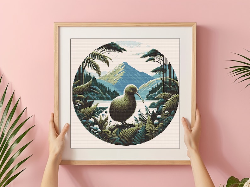 Kiwi Bird Cross Stitch Pattern: New Zealand Landscape (PDF Pattern ...
