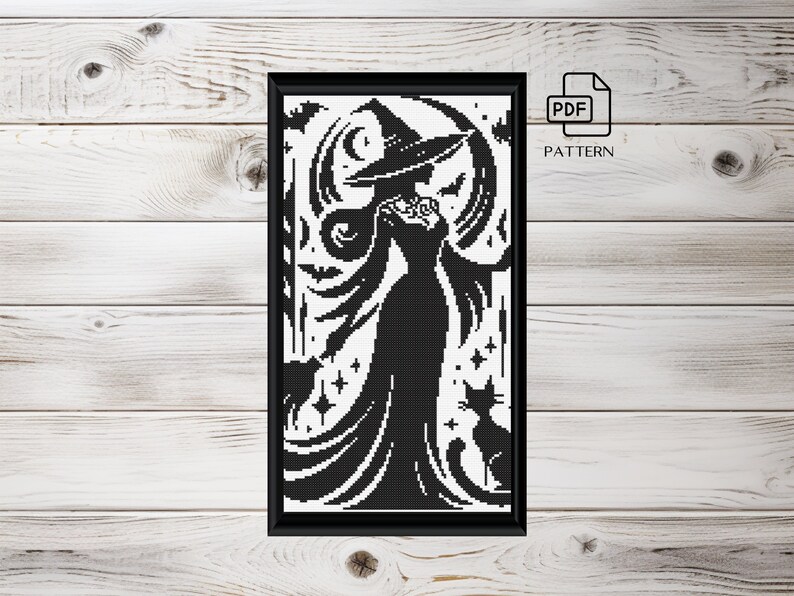 Gothic Witch Cross Stitch Pattern: Mystical Embroidery (PDF Pattern) - Etsy