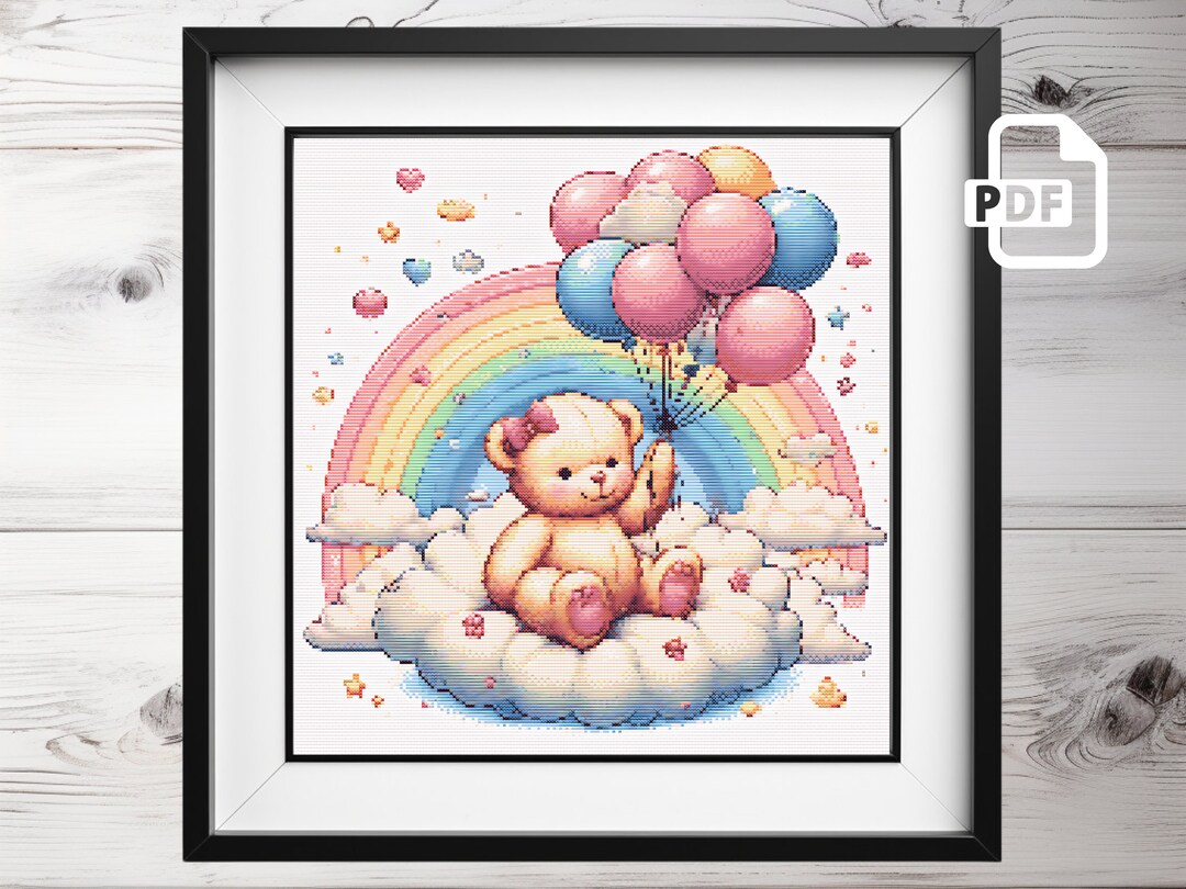 Cute Teddy Bear Cross Stitch Pattern | Baby X-stitch Chart | Kids Cross ...