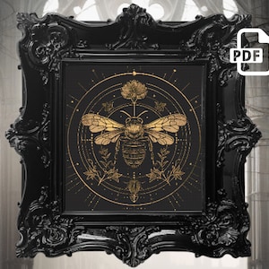 Gold Vintage Bee Cross Stitch Pattern: Gothic Halloween (PDF) - Etsy
