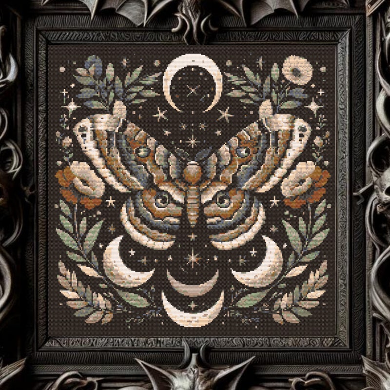 Moth Cross Stitch Pattern - Etsy UK