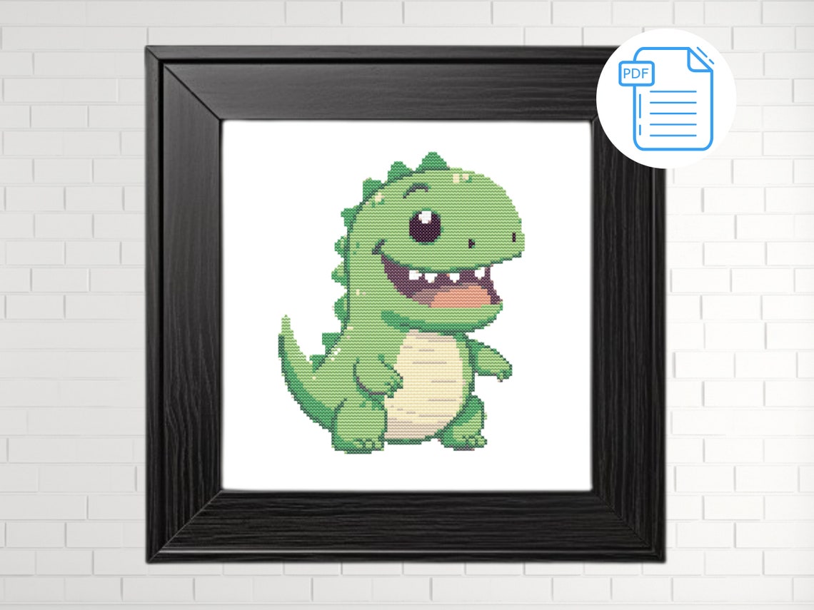 Dinosaur Cross Stitch Pattern, Animal Xstich Chart PDF - Etsy