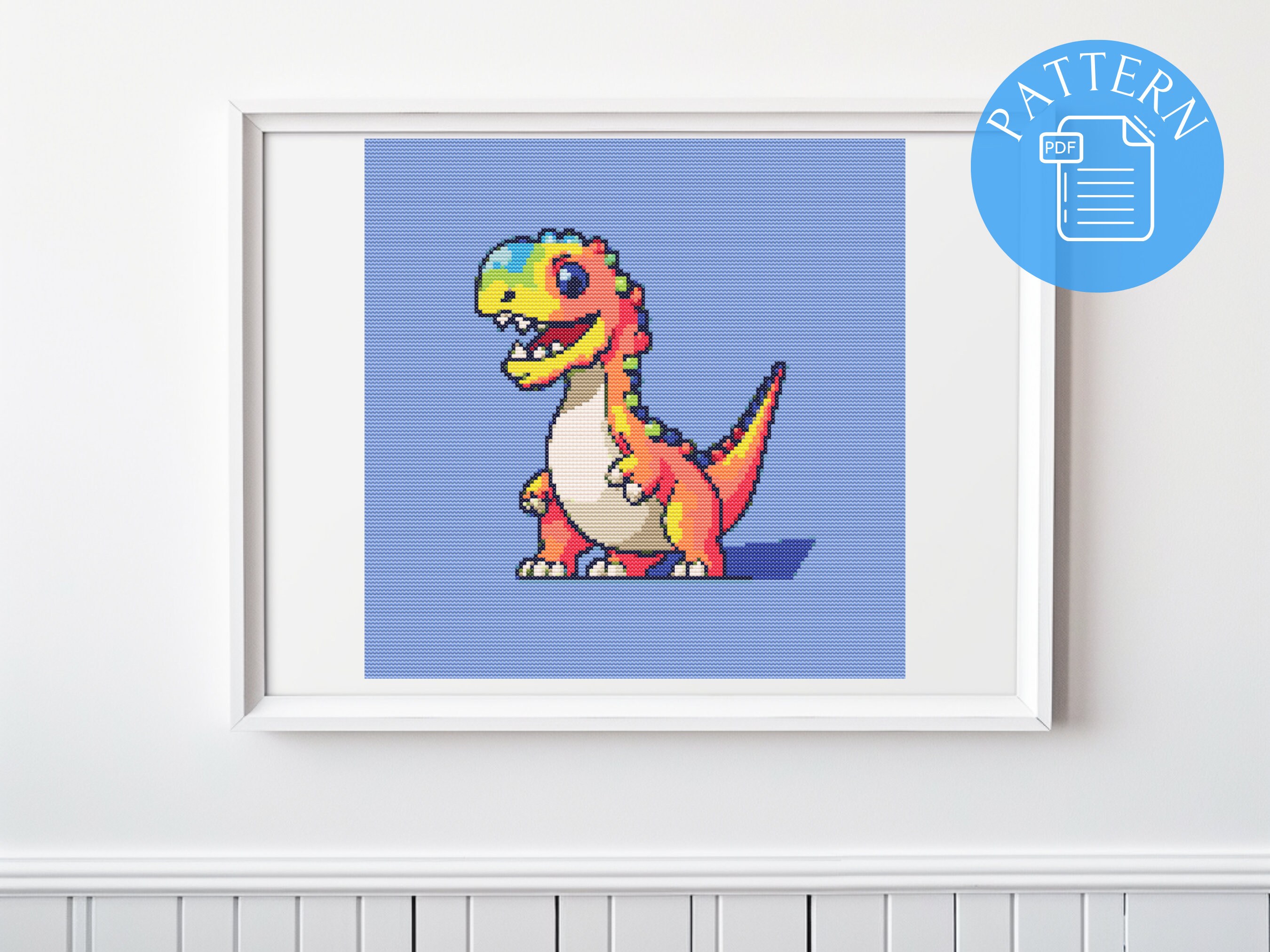 Dinosaur Cross Stitch Pattern - Etsy