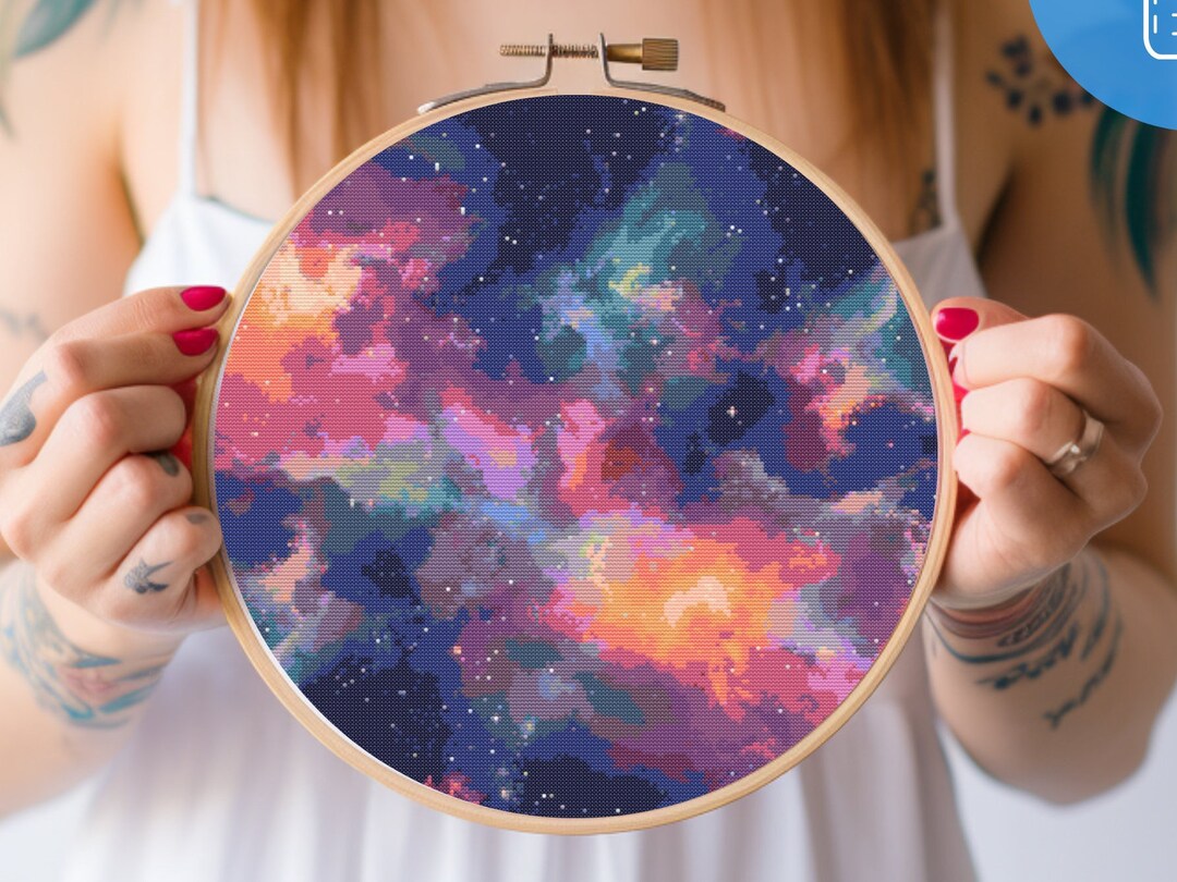 Abstract Galaxy Cross Stitch PDF Pattern - Etsy