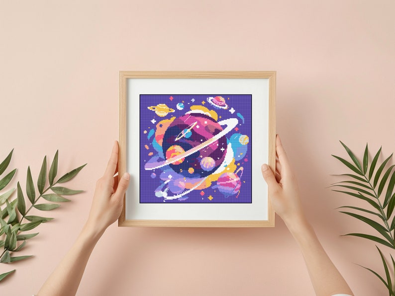 Galaxy Cross Stitch Pattern: Modern Cosmos Design (PDF Pattern) - Etsy