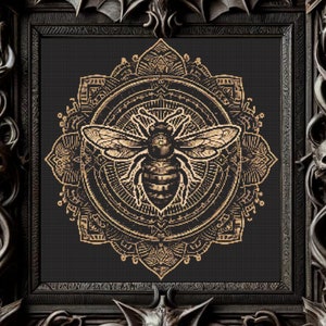 Gold Vintage Bee Cross Stitch Pattern: Elegant Gothic Design (PDF) - Etsy