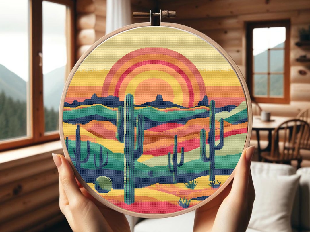 Desert Sunrise Cross Stitch Pattern: Southwest Scenery (PDF Download ...