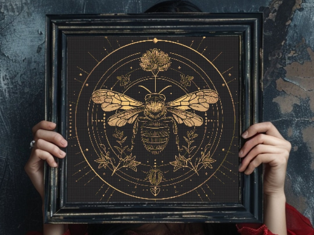 Gold Vintage Bee Cross Stitch Pattern: Gothic Halloween (PDF) - Etsy