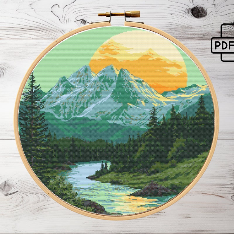 Sunrise Cross Stitch - Etsy