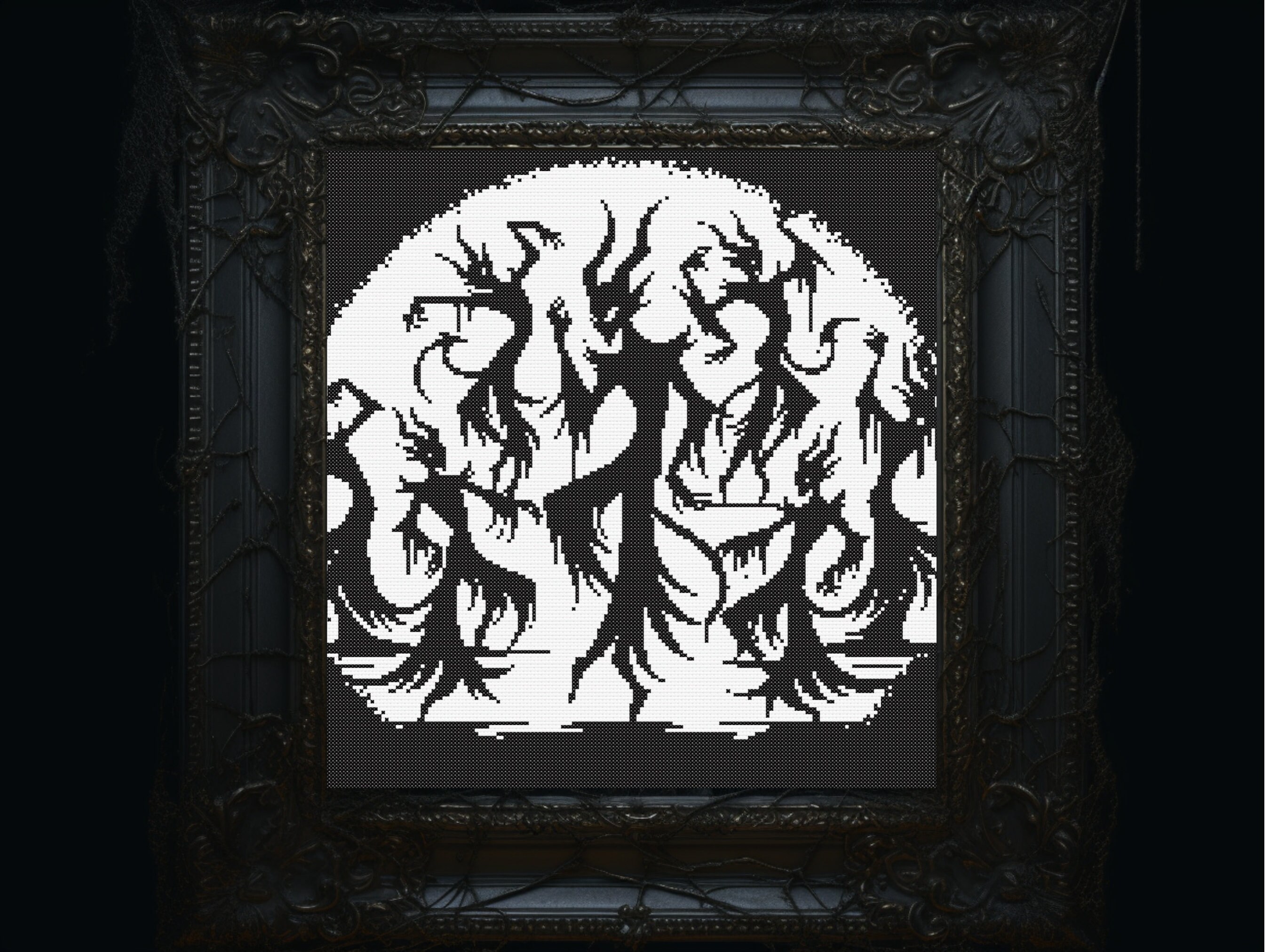 Gothic Dancing Devils Cross Stitch Pattern PDF Dark Fantasy Embroidery ...