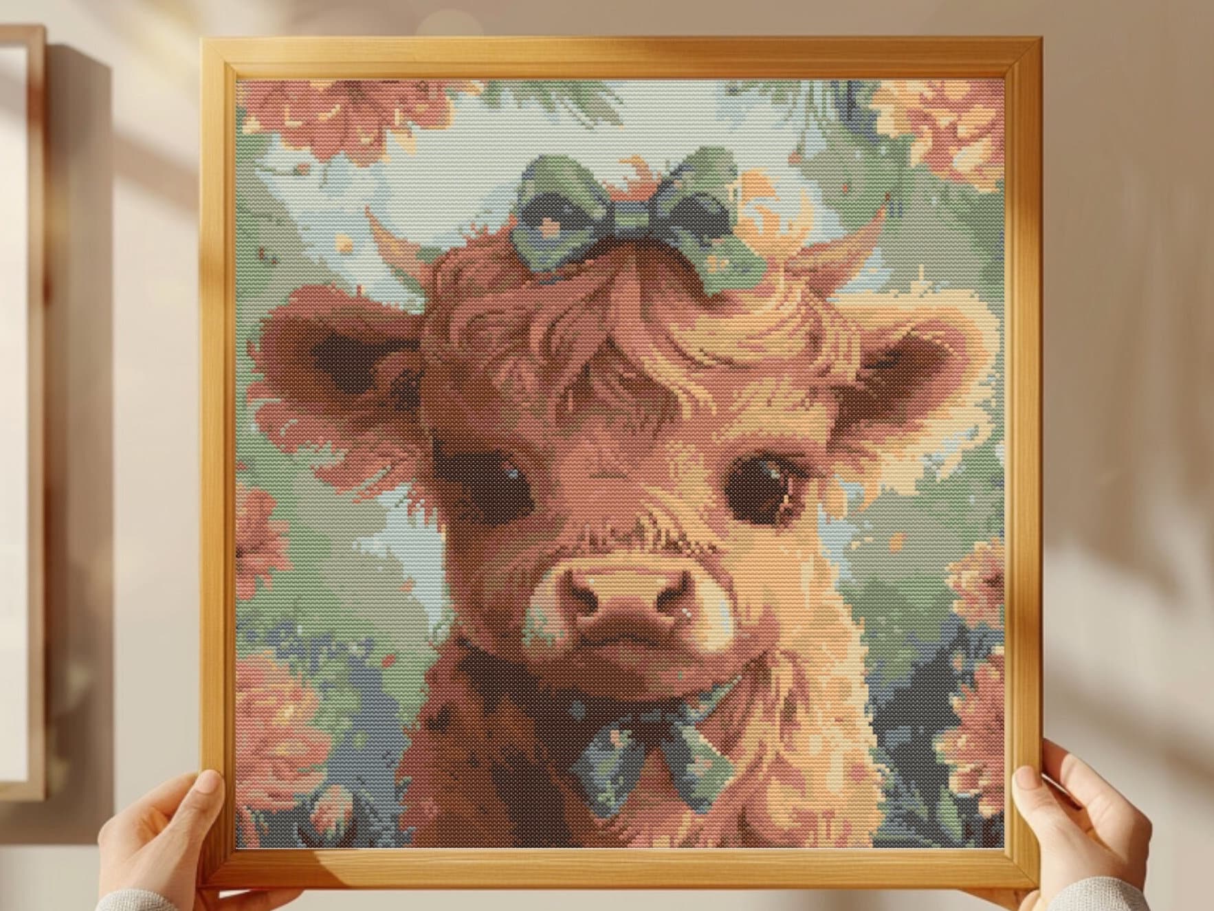 Highland Cow Cross Stitch Pattern PDF Cute Animal Cross Stitch Pattern ...