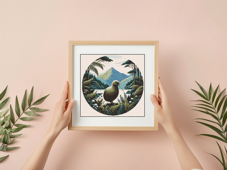 Kiwi Bird Cross Stitch Pattern: New Zealand Landscape (PDF Pattern ...