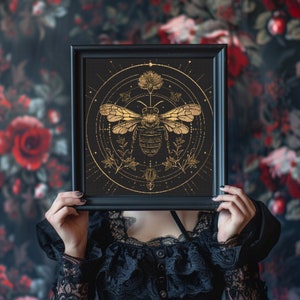 Gold Vintage Bee Cross Stitch Pattern: Gothic Halloween (PDF) - Etsy