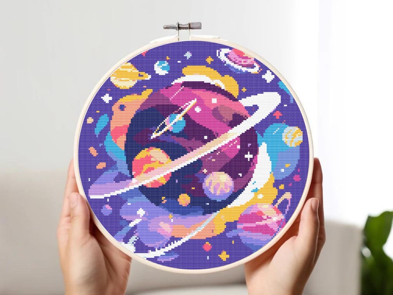 Galaxy Cross Stitch Pattern: Modern Cosmos Design (PDF Pattern) - Etsy