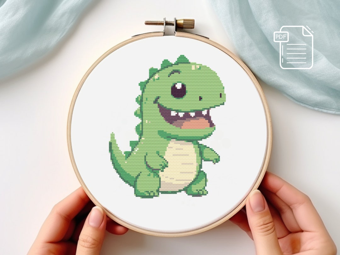 Dinosaur Cross Stitch Pattern, Animal Xstich Chart PDF - Etsy