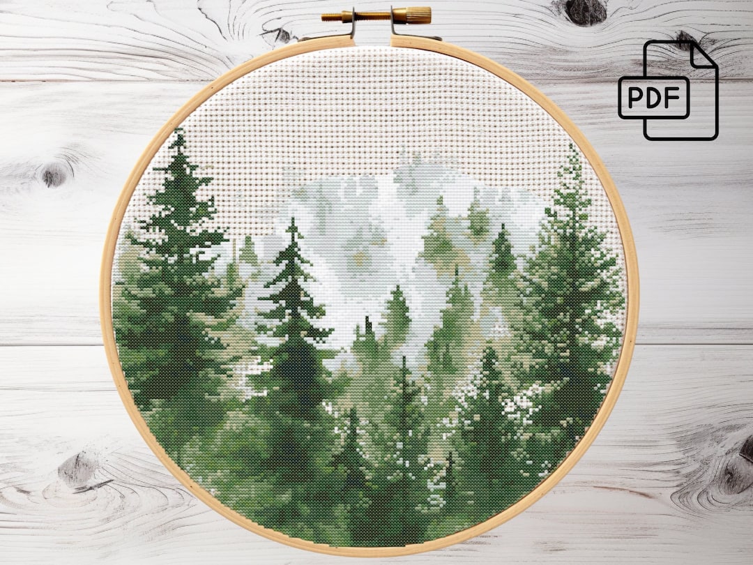 Forest Cross Stitch Pattern | Floral X-cross Stitch Pattern | Nature ...